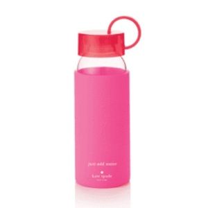 kate spade | Dining | Nwot Kate Spade Pink Red Glass Water Bottle ...